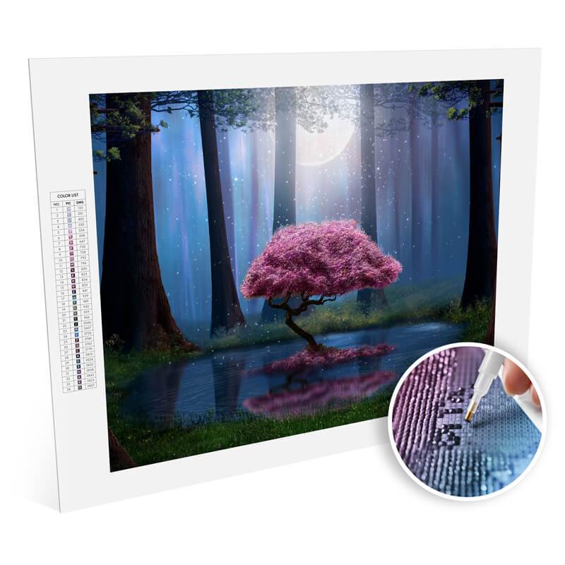 Paint Plot Hidden cherry Blossom Diamond Painting Kit